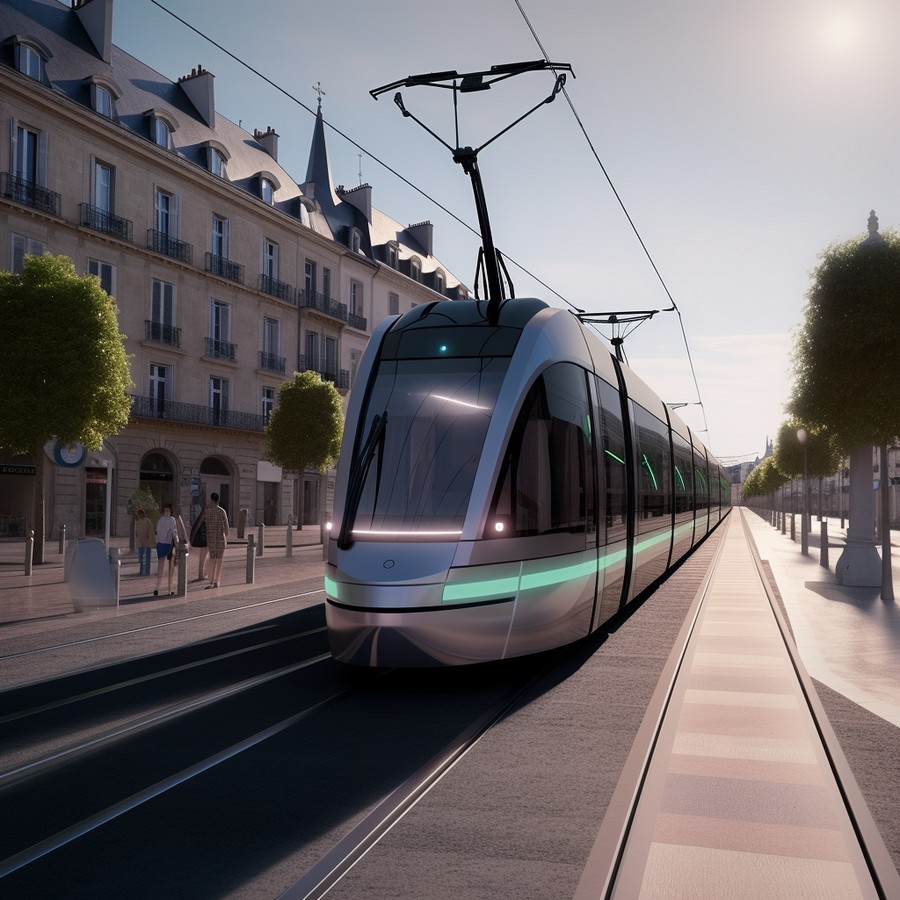 Le tramway de Caen avec l’IA Midjourney - Le 7eme Studio