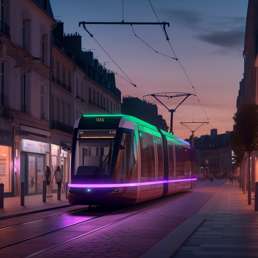 Le tramway de Caen avec l’IA Midjourney - Le 7eme Studio