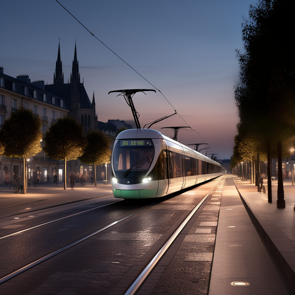 Le tramway de Caen avec l’IA Midjourney - Le 7eme Studio
