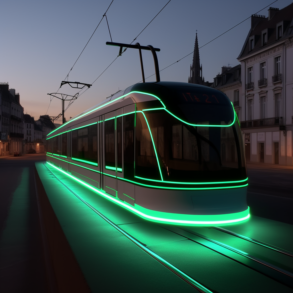 Le tramway de Caen avec l’IA Midjourney - Le 7eme Studio