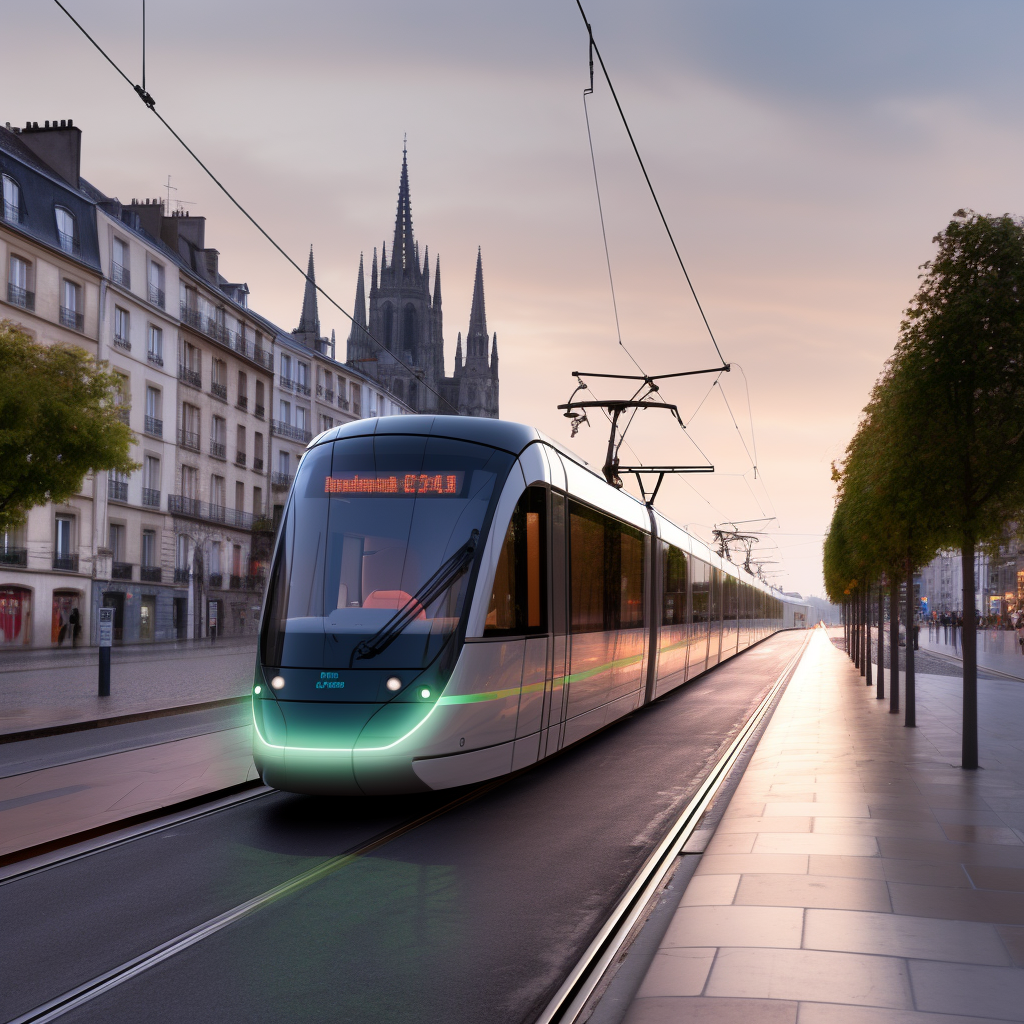Le tramway de Caen avec l’IA Midjourney - Le 7eme Studio