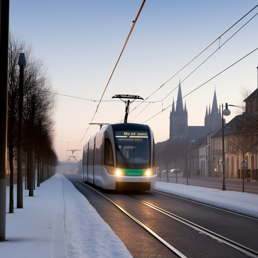 Le tramway de Caen avec l’IA Midjourney - Le 7eme Studio