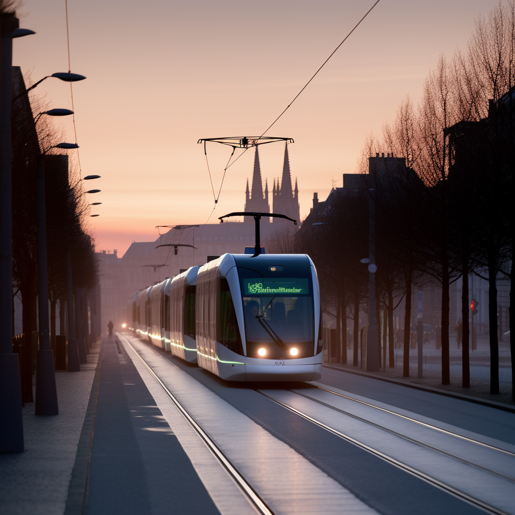Le tramway de Caen avec l’IA Midjourney - Le 7eme Studio